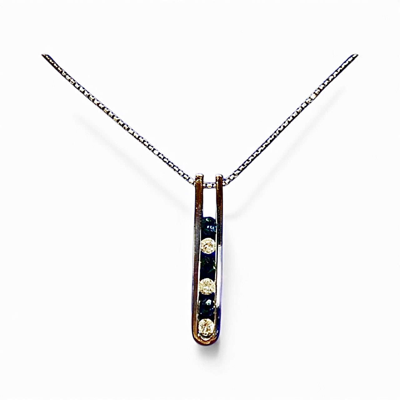 Sapphire and Diamond Linear Drop Pendant**Chain sold separately ...